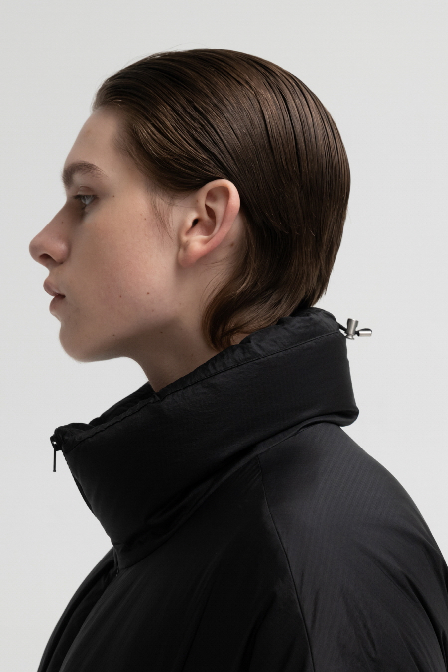 MUSINSA | INSILENCE Drawstring Ripstop down puffer jacket BLACK