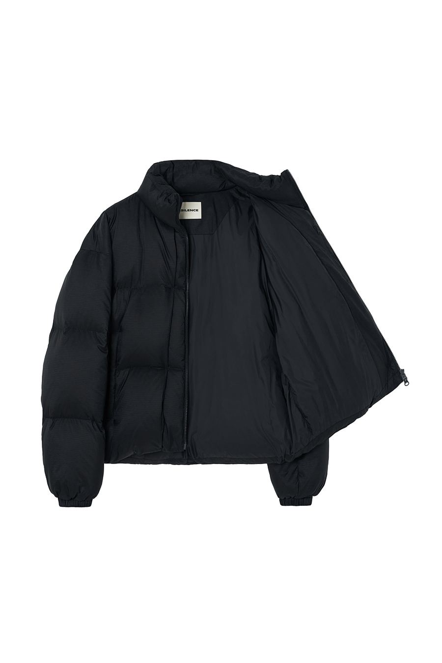 MUSINSA | INSILENCE Drawstring Ripstop down puffer jacket BLACK