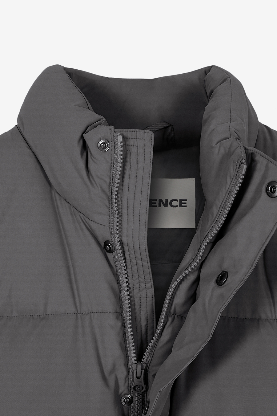 MUSINSA | INSILENCE Essential Down Jacket DIM GREY